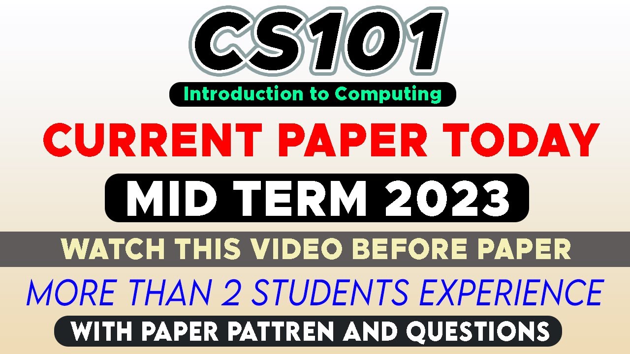 CS101 Midterm currently paper 2023 | The Merciful Academy - YouTube
