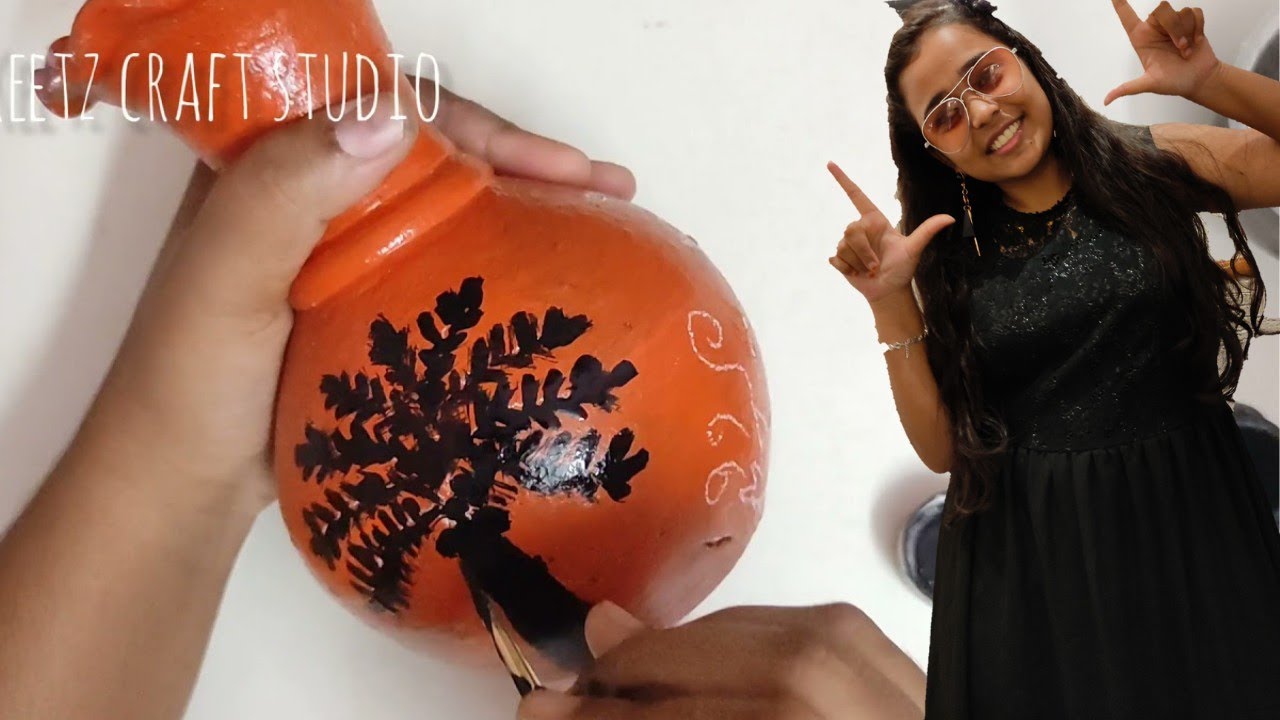Super Easy Mud Pot painting | Pot painting ideas | Terracotta pot home ...