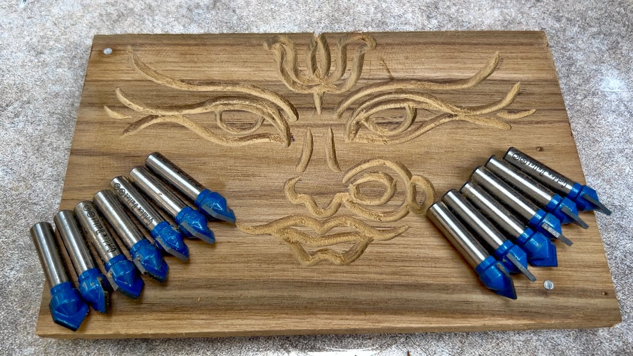 Amazing face wood carving with router machine bits - YouTube