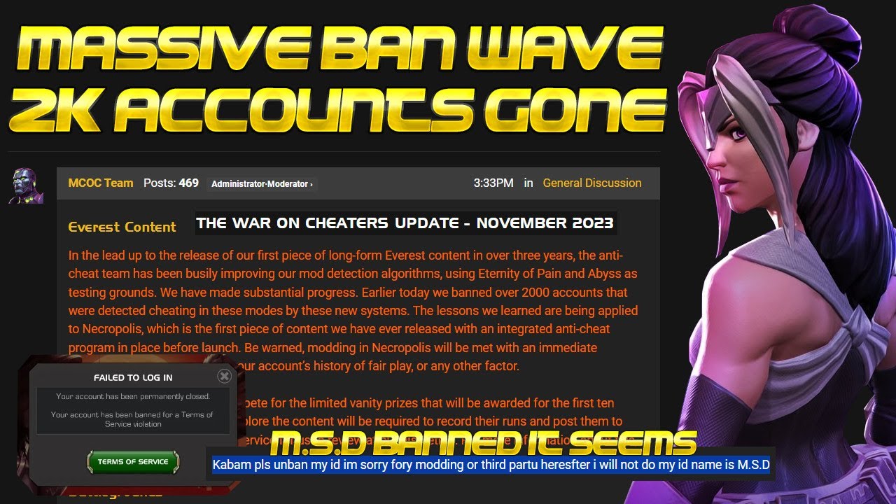 BAN WAVE! Kabam Ban 2000 Accounts | M.S.D banned? | Marvel Contest of ...
