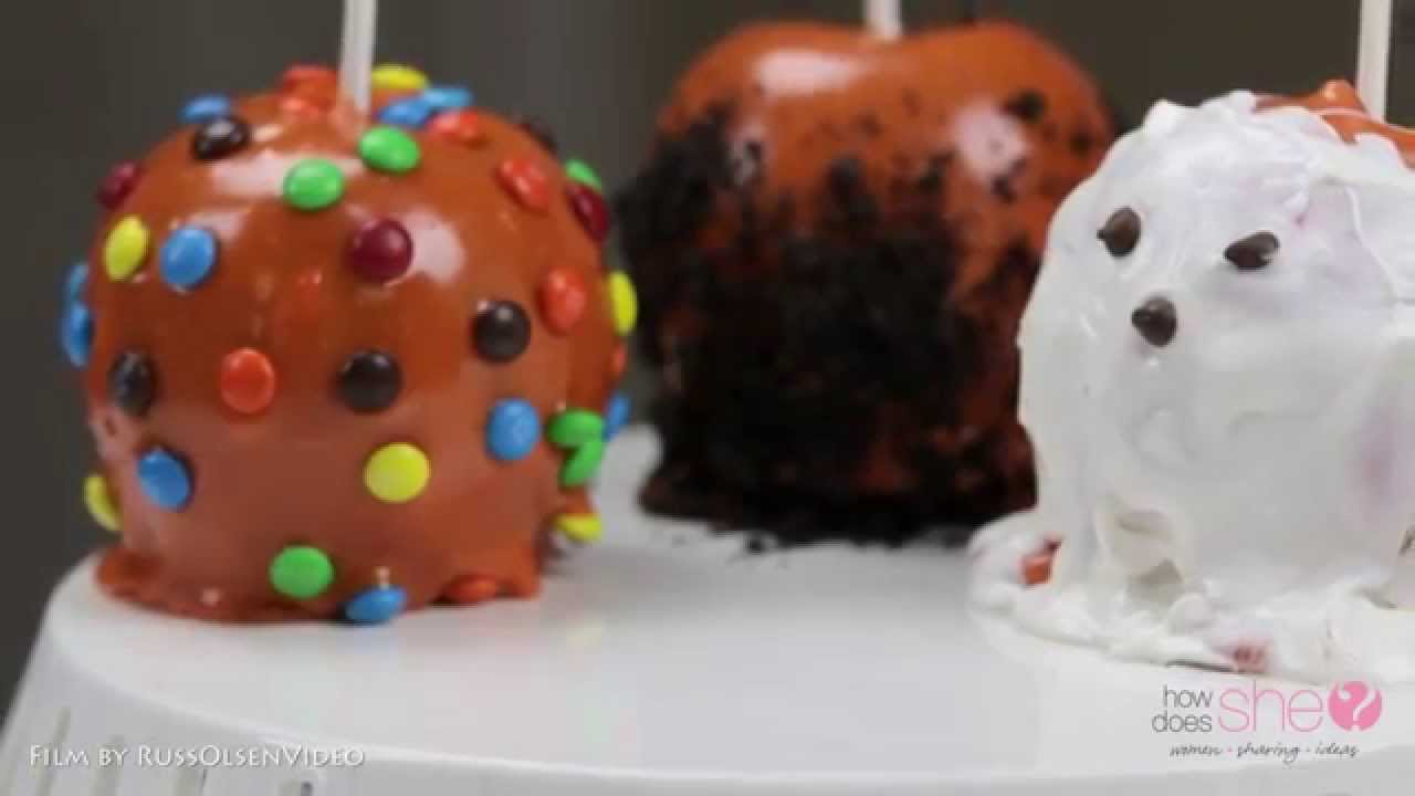 Candy Corn Caramel Apples - YouTube