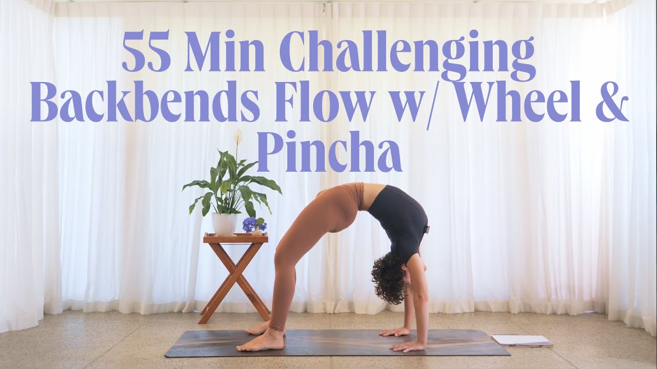 55 Min Challenging Backbends Flow w/ Wheel & Forearm Stand - YouTube
