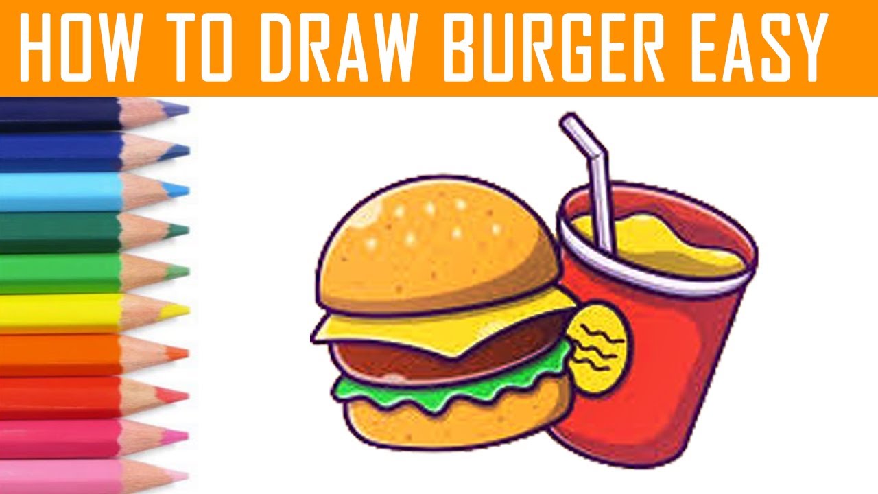 How to draw a burger | Burger drawing - YouTube