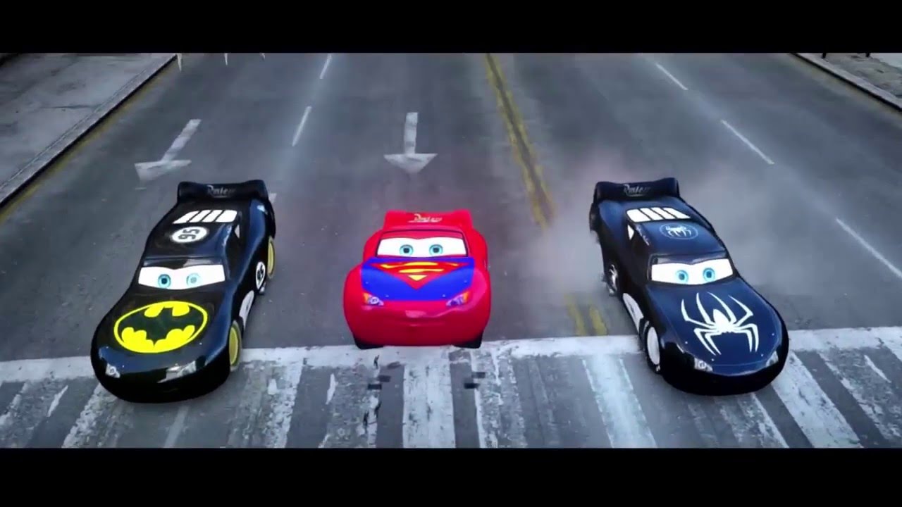Superman Epic Race Disney Cars Spider Man Batman - YouTube