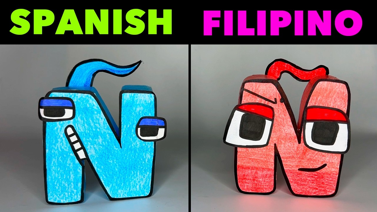 SPANISH vs FILIPINO Paper Alphabet Lore A - Z | ALL LETTERS - YouTube