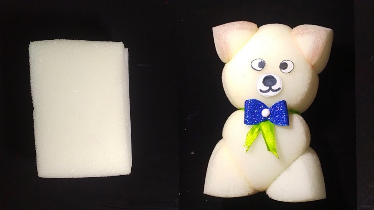simple sponge teddy bear | best out of waste | diy | paper craft ...