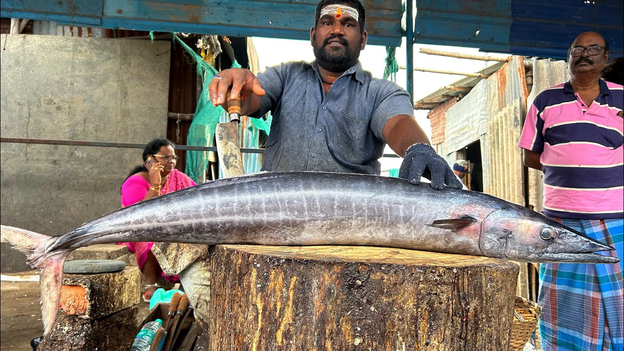 RANGUN 🔪MAVALASE FISH | KASIMEDU GOVIND MASS CUTTING SKILLS VIDEO # ...