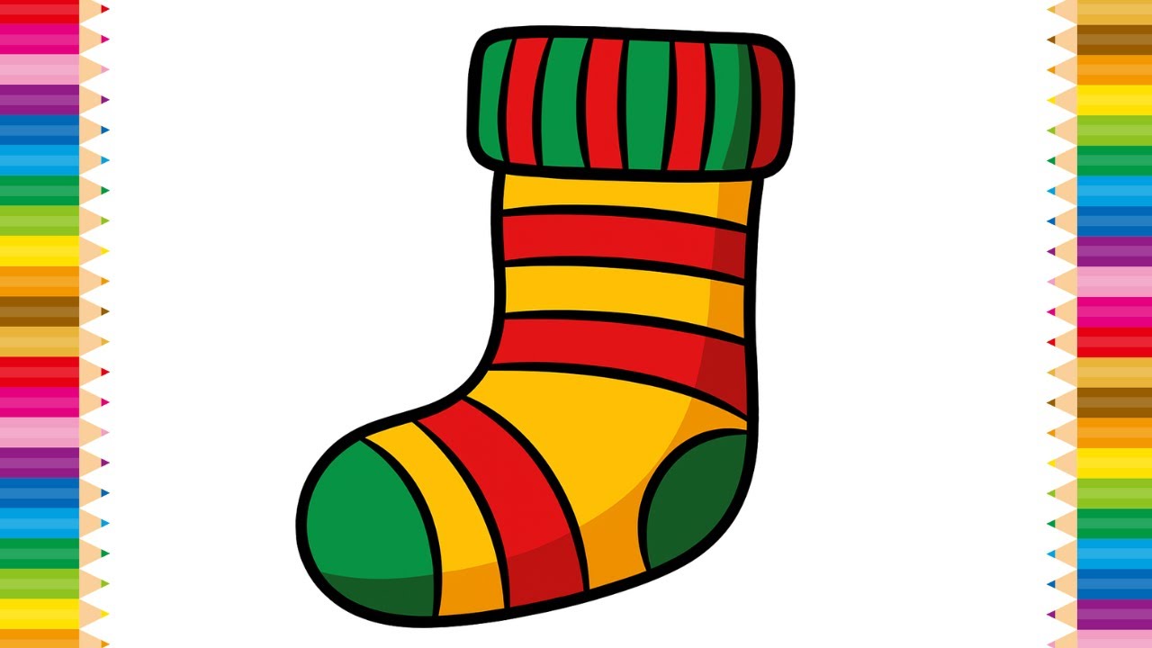 How to Draw a Cute Sock - Easy Tutorial for Kids! - YouTube
