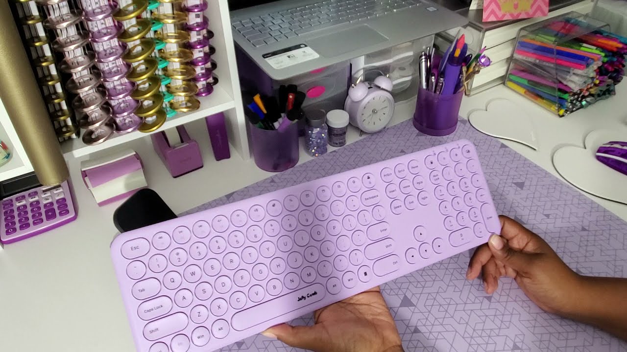 Lavender Jelly Comb Wireless Keyboard and Mouse Unboxing - YouTube