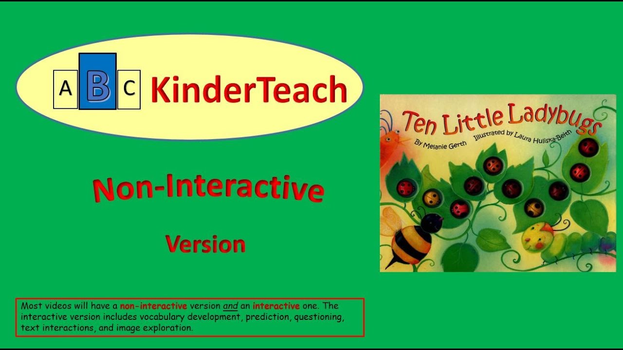 Ten Little Ladybugs -- Non-Interactive Read Aloud - YouTube