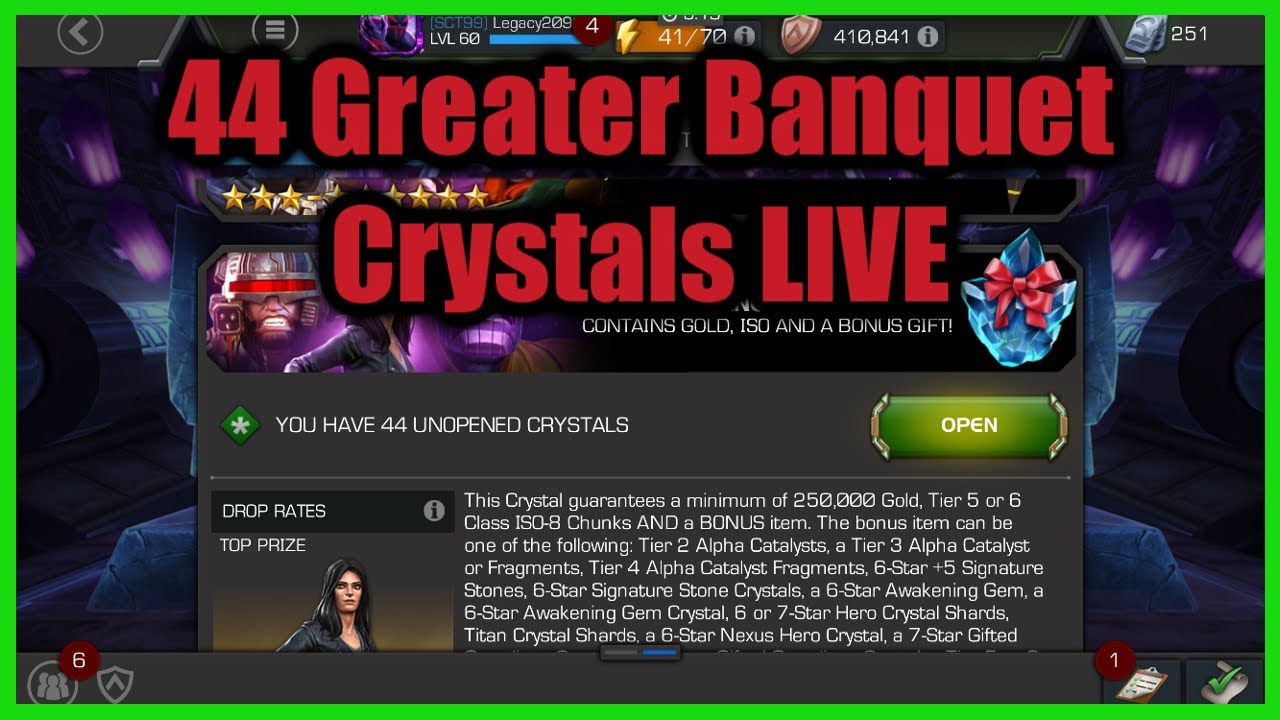 Opening 44 Greater Banquet Crystals and any Hero Crystals I Get From ...