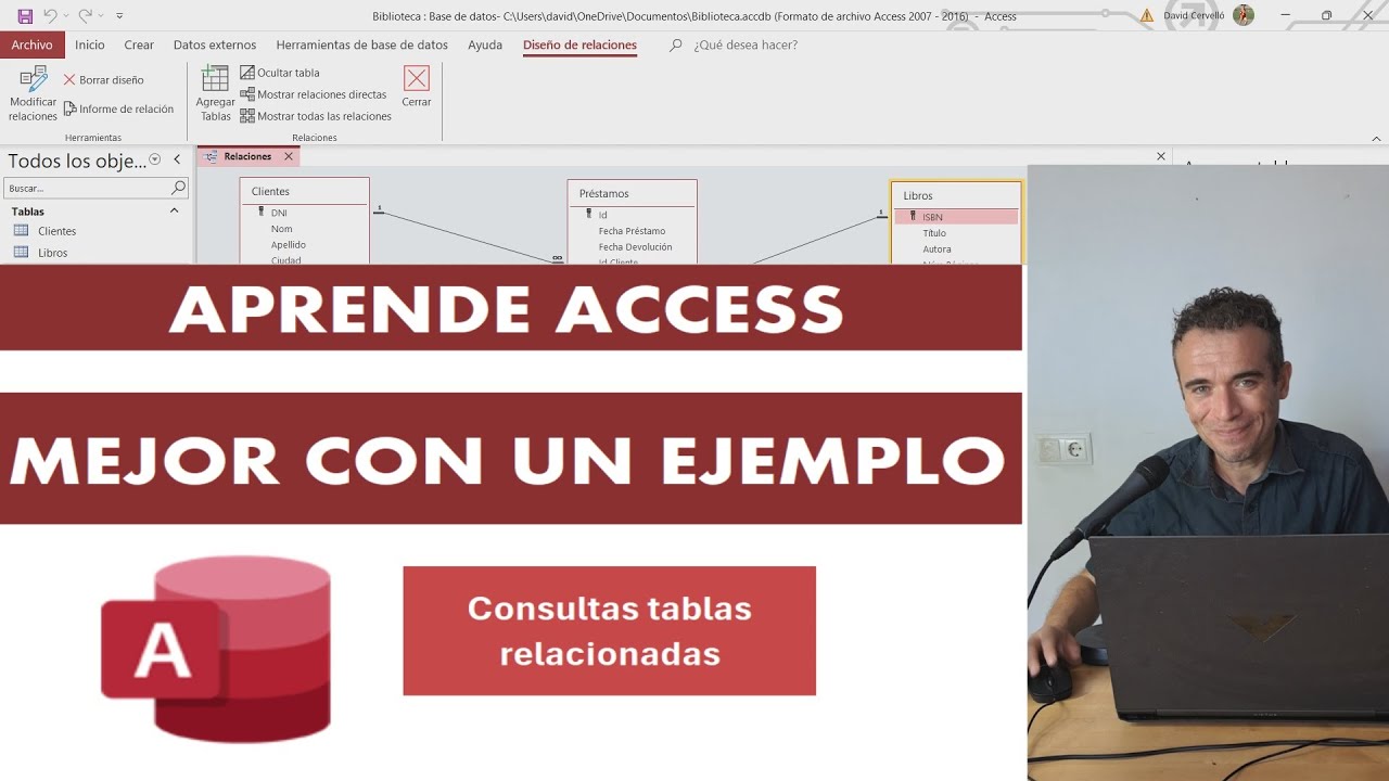 Consultas en Tablas relacionadas con Access (ejemplo gestión biblioteca ...