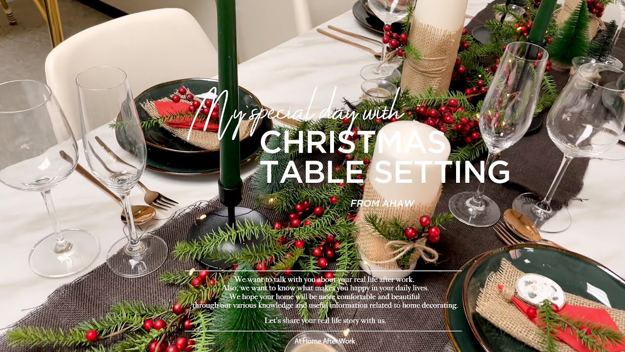 레드and그린으로 연말 크리스마스 홈파티 테이블 세팅🥂🍽🎄 이케아와 고속터미널 소품으로 하는 데코레이션 데코소품 Diy 제품설명 가격 추천제품 디스플레이