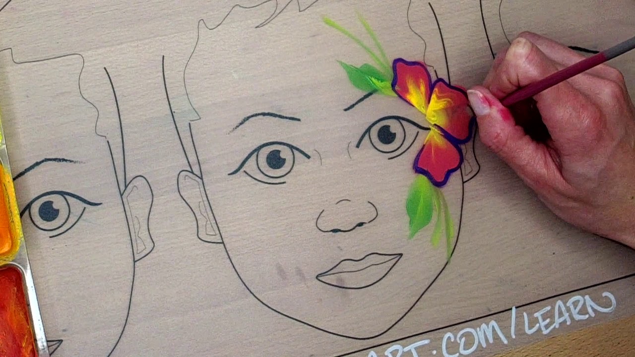 Tropical Flower Face Paint | Time-lapse Preview - YouTube