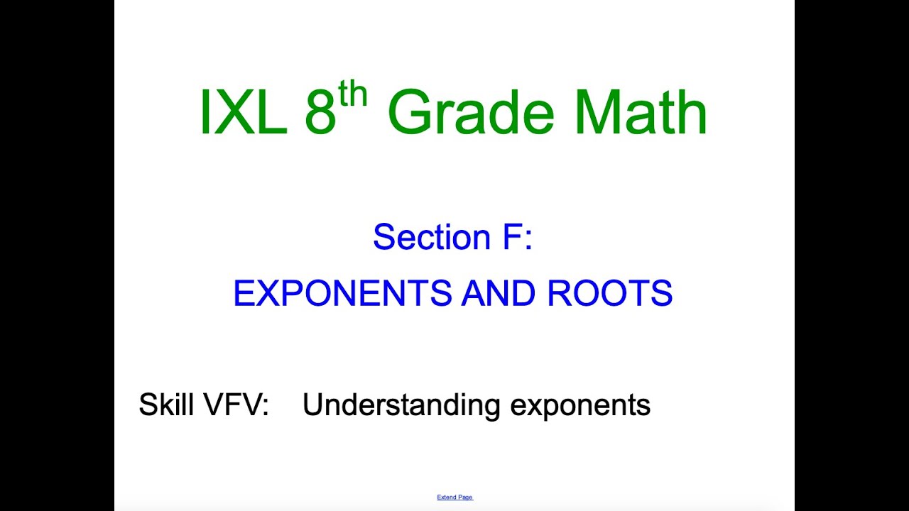 IXL F.1 8th Grade Math Understanding exponents (VFV) - YouTube