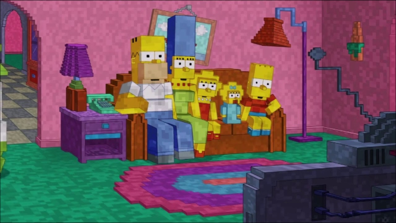 Minecraft Simpsons Living Room The Simpsons Couch Gags: Minecraft,