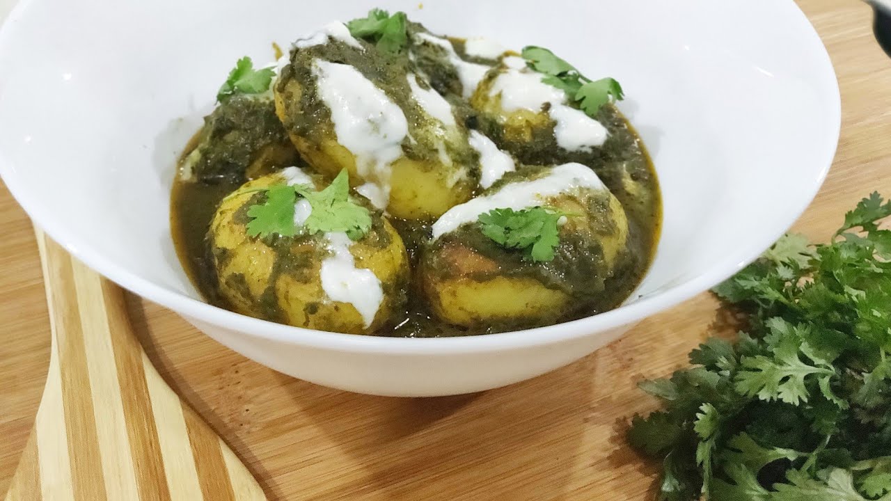 Dum Aloo | Hara Bhara Aloo | Dinner recipe | Dhaniya Aloo Sabji - YouTube