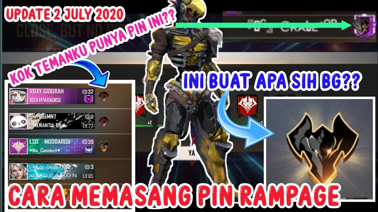 CARA MENGGUNAKAN PIN RAMPAGE FREE FIRE - YouTube