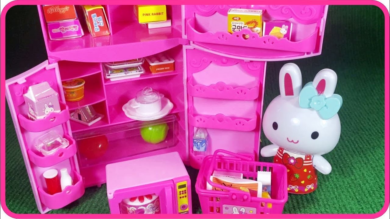 11 Minutes Satisfying With Unboxing Cute Pink Rabbit Mini Refrigerator ...