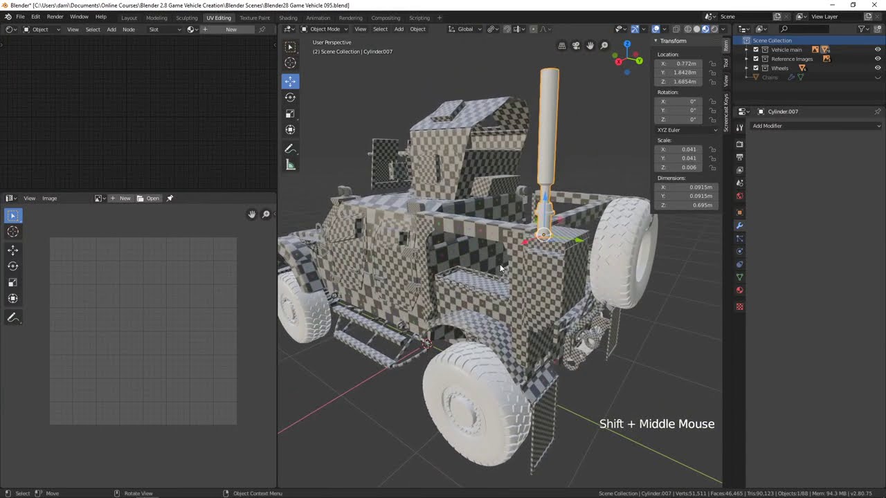 095 Finishing the UV Maps for the Vehicle - YouTube