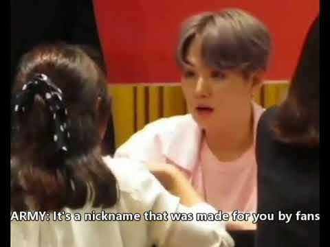 Yoongi finds out about lil meow meow | BTS Boy with Luv fansign