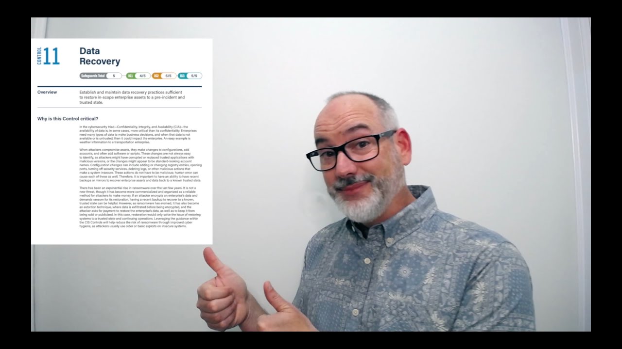 CIS Critical Security Controls Version 8 - Control 11: Data Recovery ...