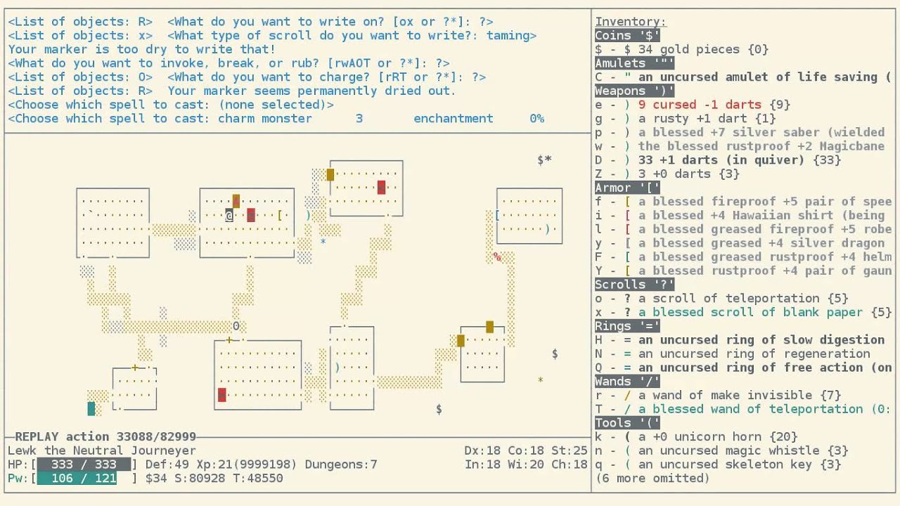 Nethack4 Tourist Ascension - YouTube