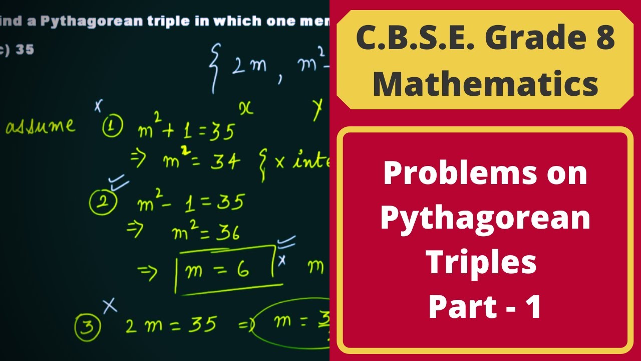 Problems on Pythagorean Triples - Part 1 || Squares & Square Numbers ...