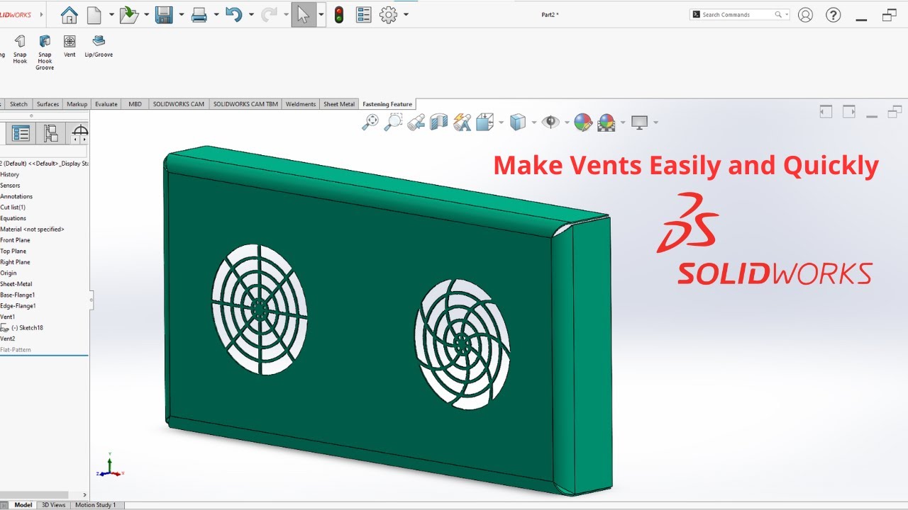 Cara Mudah dan Cepat Membuat Vent di SolidWorks - SolidWorks Tutorial ...