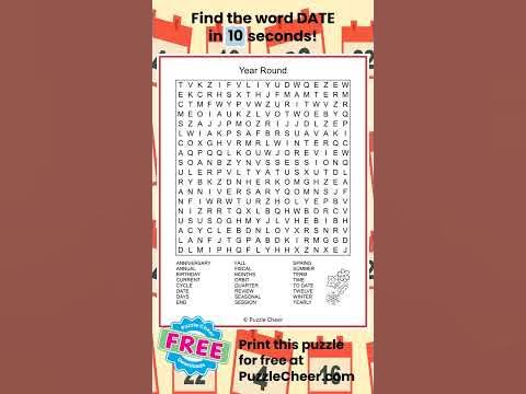 Year Round Word Search-Find DATE #wordsearch #wordgames #puzzlegame # ...