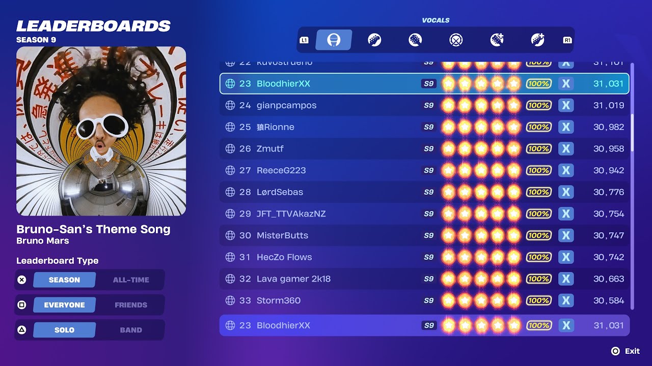 Fortnite Festival S9 - Bruno San's Theme Song Flawless Vocals Expert ...
