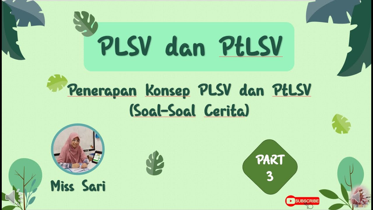PLSV dan PtLSV Part 3 ~ Penerapan Konsep PLSV dan PtLSV dalam ...