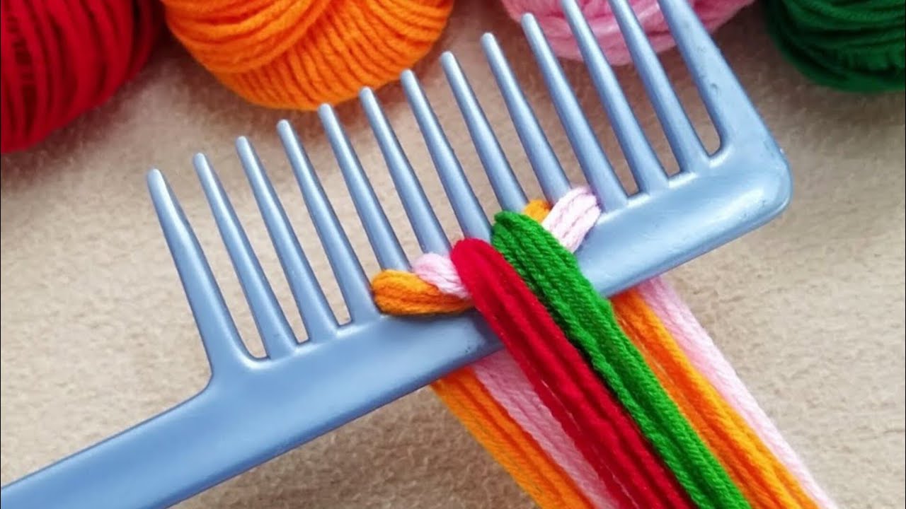 Amazing 3 Beautiful Woolen yarn flower making ideas with Hair Comb ...