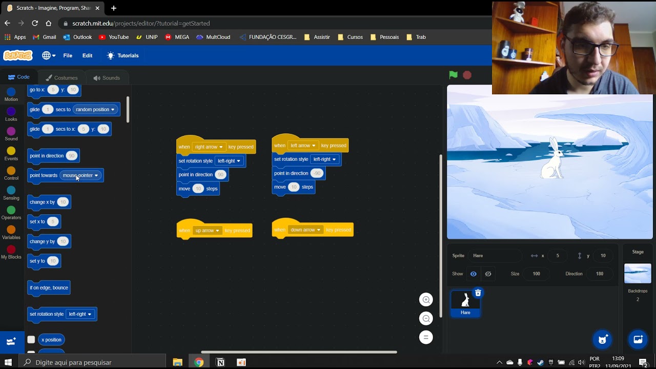 Aula 05 InfoGames Movimentos para cima e para baixo Scratch - YouTube