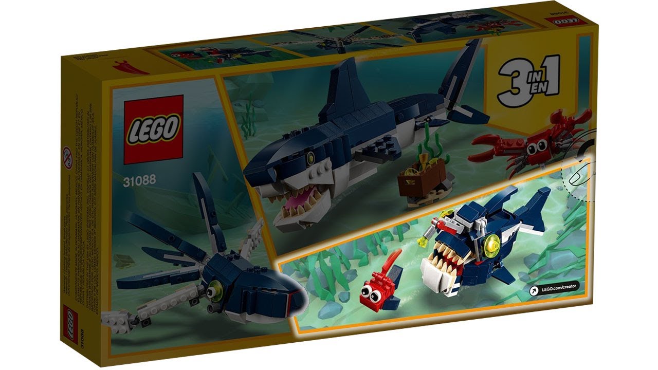 LEGO CREATOR 3 in 1 31088 Deep Sea Creatures AnglerFish Speed Build in ...