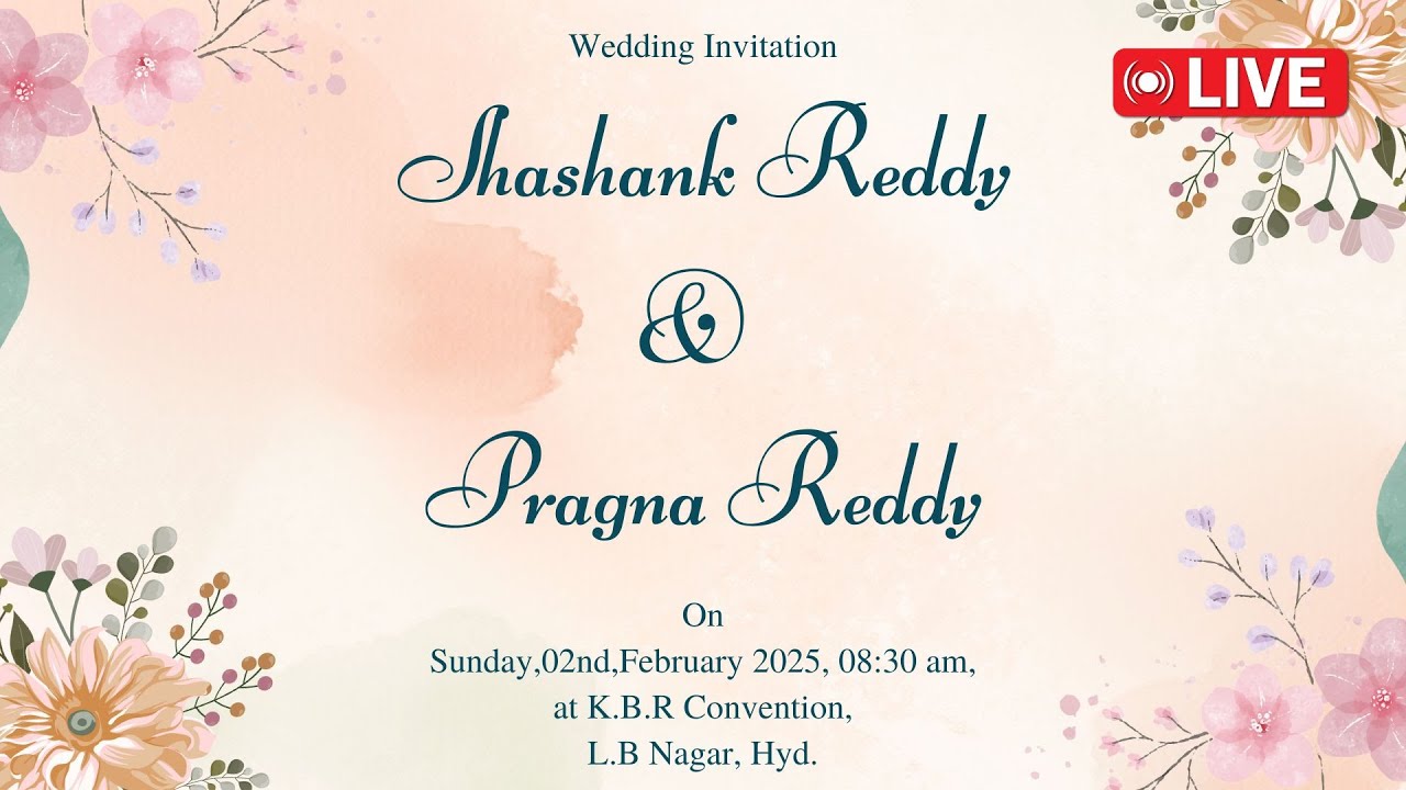 Shashank Reddy & Pragna Reddy | Wedding Ceremony - YouTube
