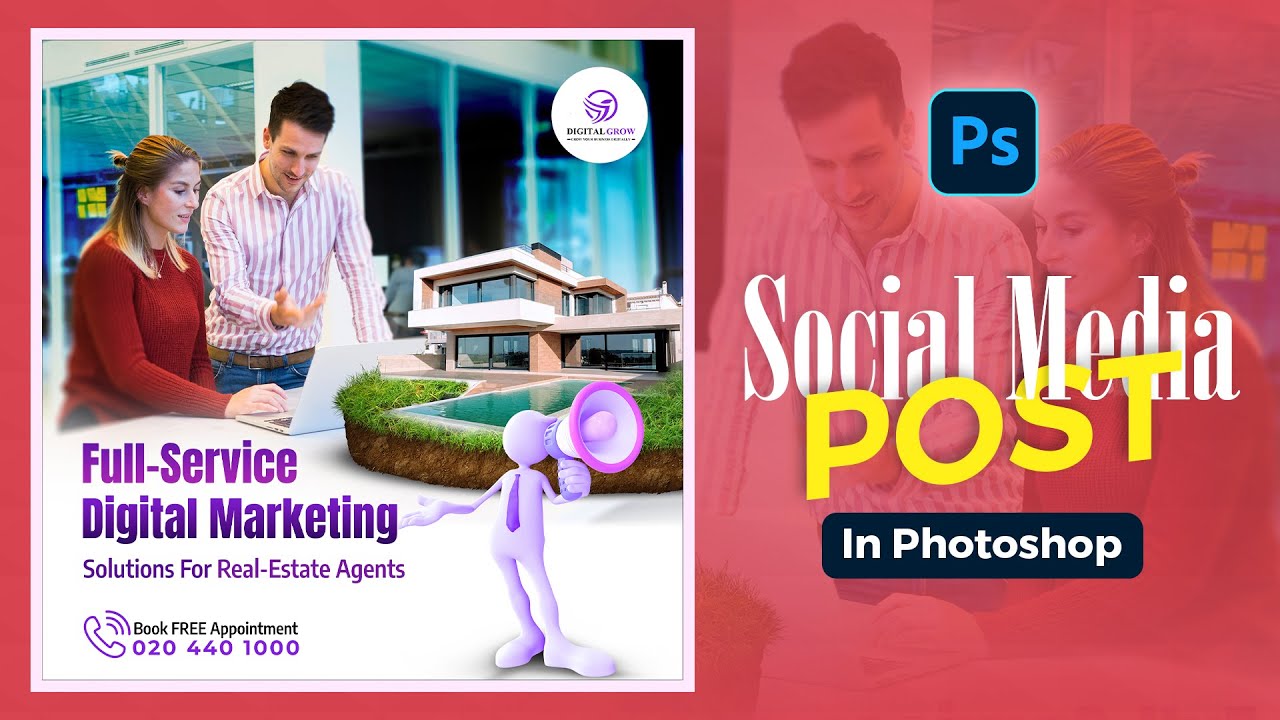 Create Attractive Social Media Post in Photoshop Ep02 - YouTube