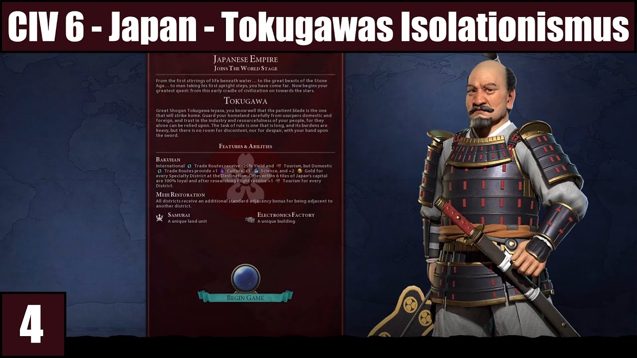 CIV 6 Gottheit Japan - Tokugawas Isolationismus - Episode 4 - YouTube