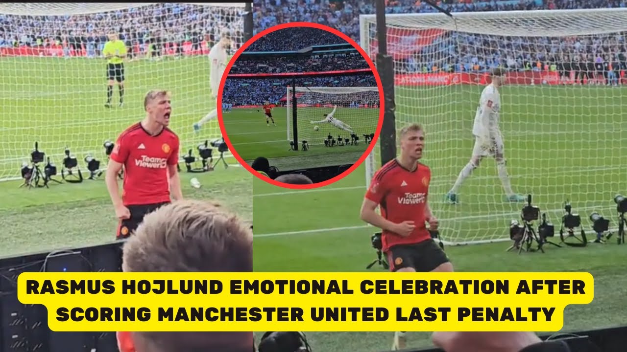 Rasmus Hojlund Emotional Celebration After Scoring Manchester United ...