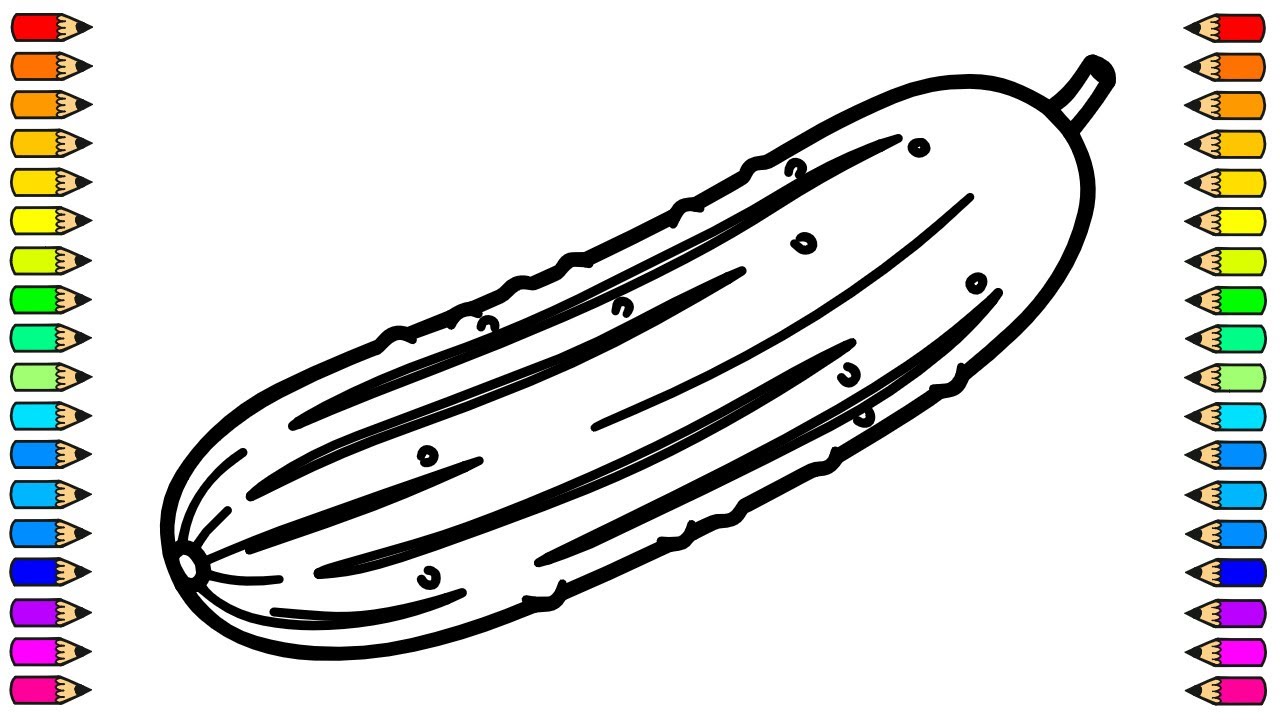 Cómo dibujar un PEPINO / Dibujo de PEPINO paso a paso / Dibujos para ...