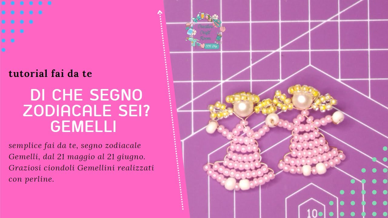 ( 1) TUTORIAL: Ciondolini di che segno sei? GEMELLI #perline # ...