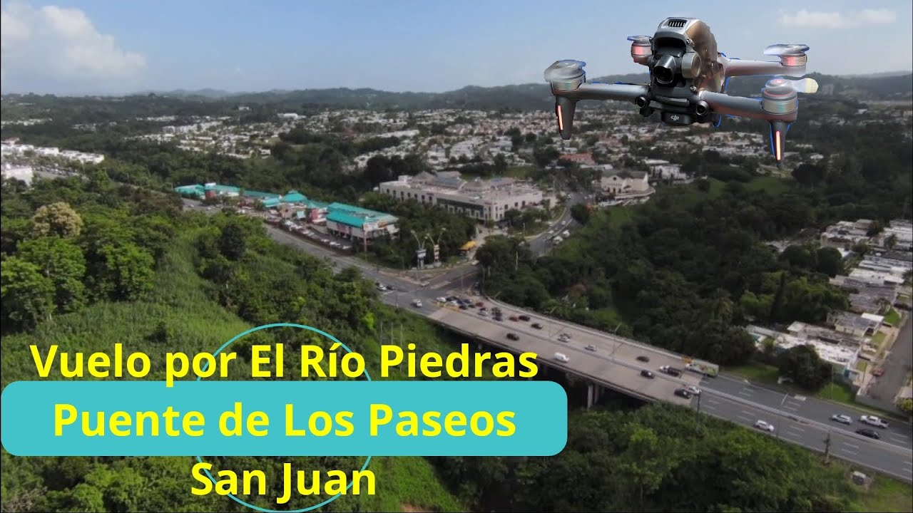 Vuelo por El Río Piedras area del Puente de Los Paseos en San Juan ...