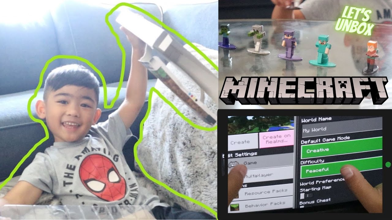 Unboxing My Minecraft Toy Figures + Let's Play Minecraft | Creative ...