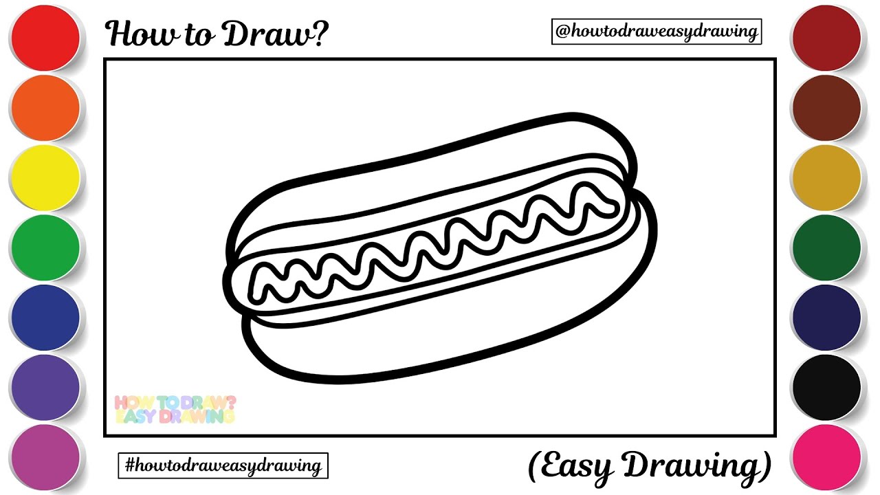 Learn to Draw a Hot Dog | Step by Step Drawing Lesson for Kids | # ...