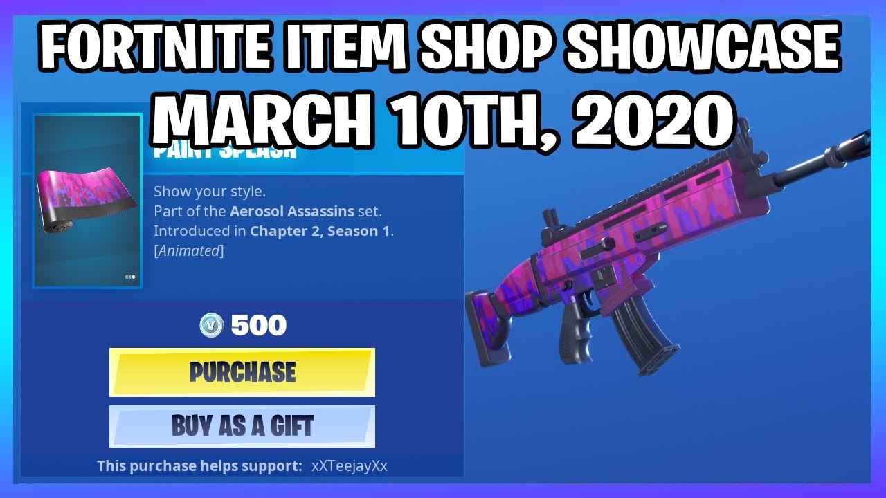 *NEW* PAINT SPLASH WRAP! (Fortnite Item Shop March 10th, 2020) - YouTube