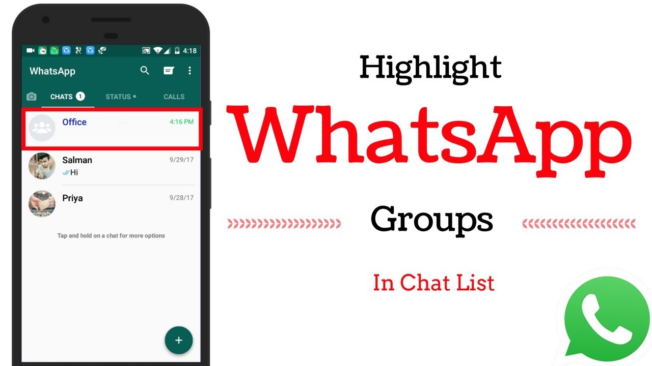 How To Highlight WhatsApp Groups in Chat List - YouTube