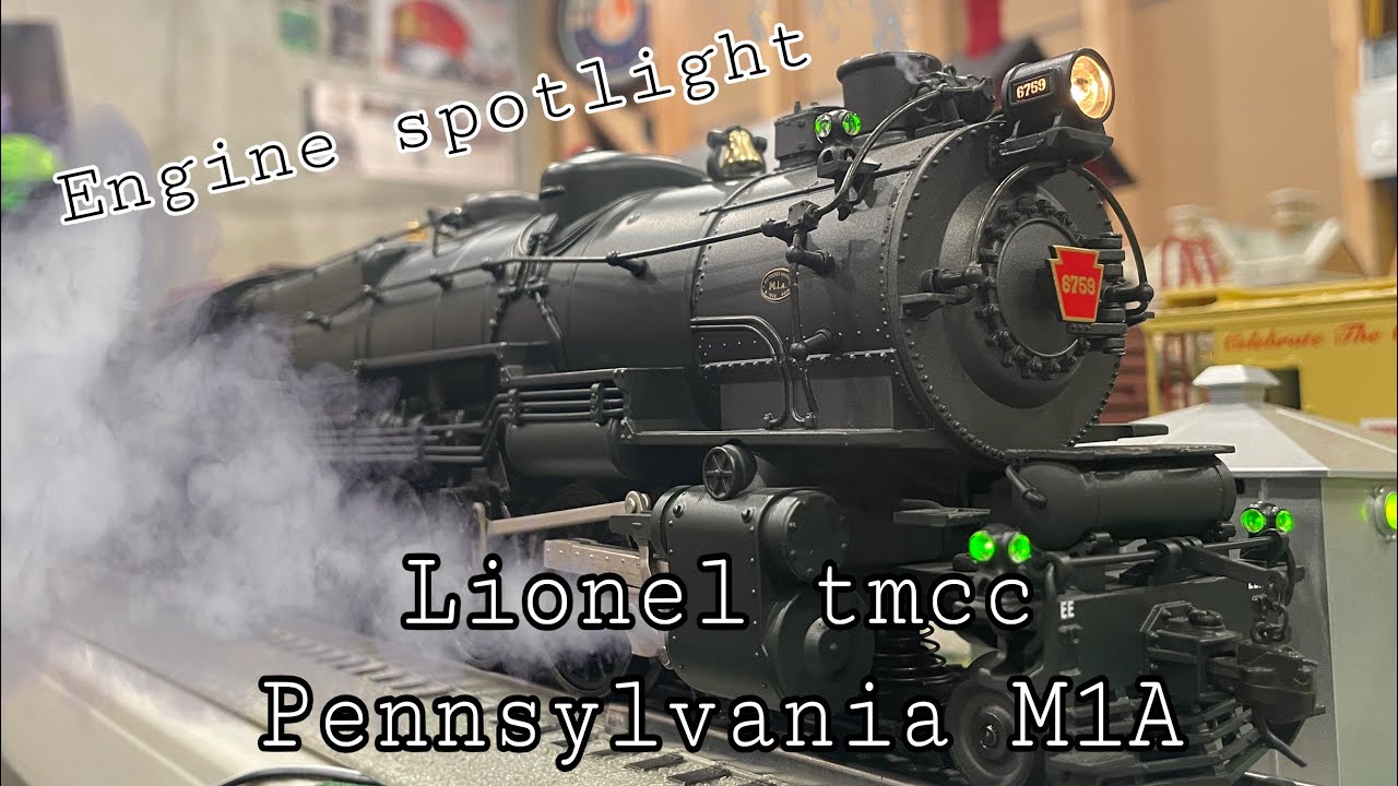 Engine spotlight with the Lionel tmcc Pennsylvania M1A - YouTube