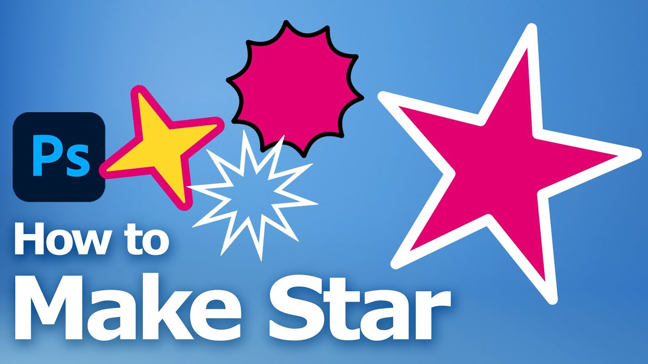 How to make a star with the polygon tool only in Photoshop | 4 point ...