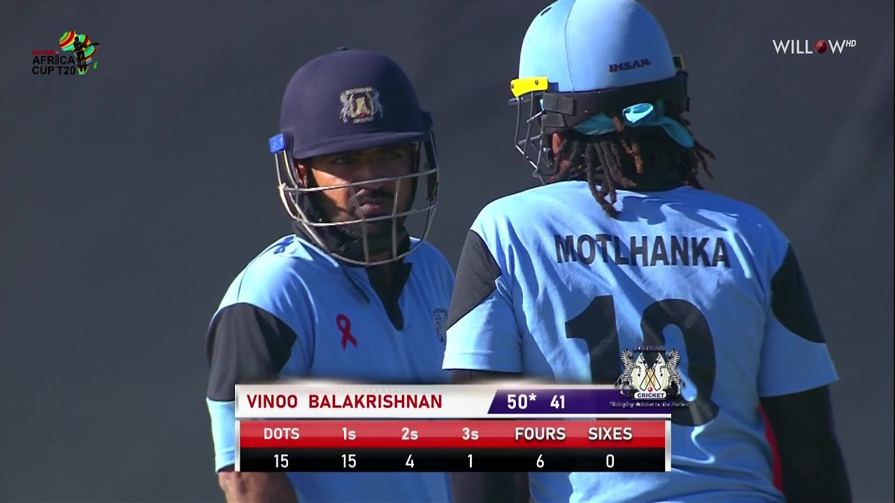 Vinod Balakrishnan 50 runs vs Malawi | 7th Match - MAL vs BOT - YouTube