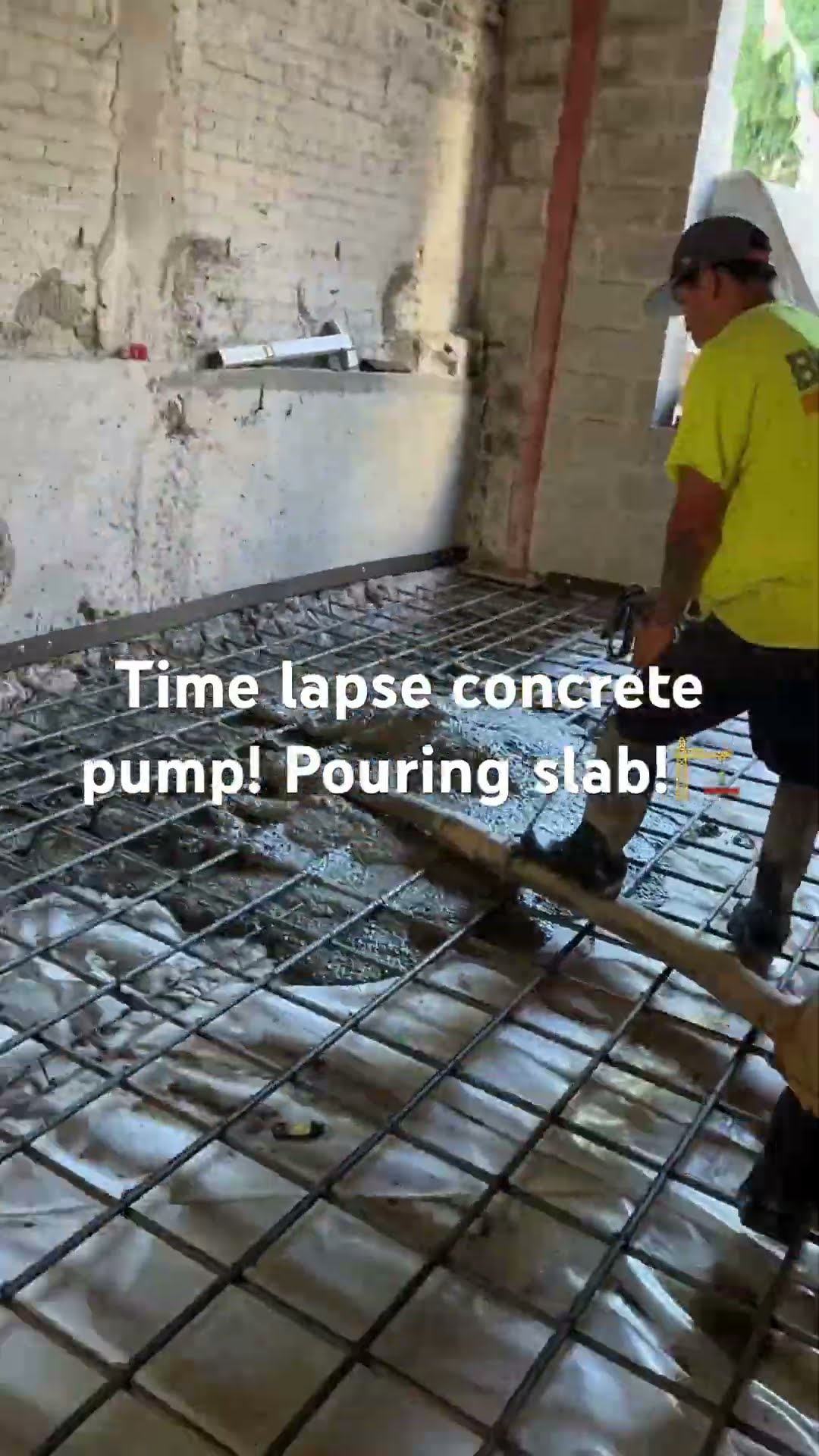 Time lapse concrete pump! Pouring slab!🏗️#contractor #construction # ...